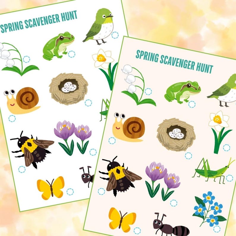 Spring Scavenger Hunt for Kids – Printable Spring Activity, Nature ...