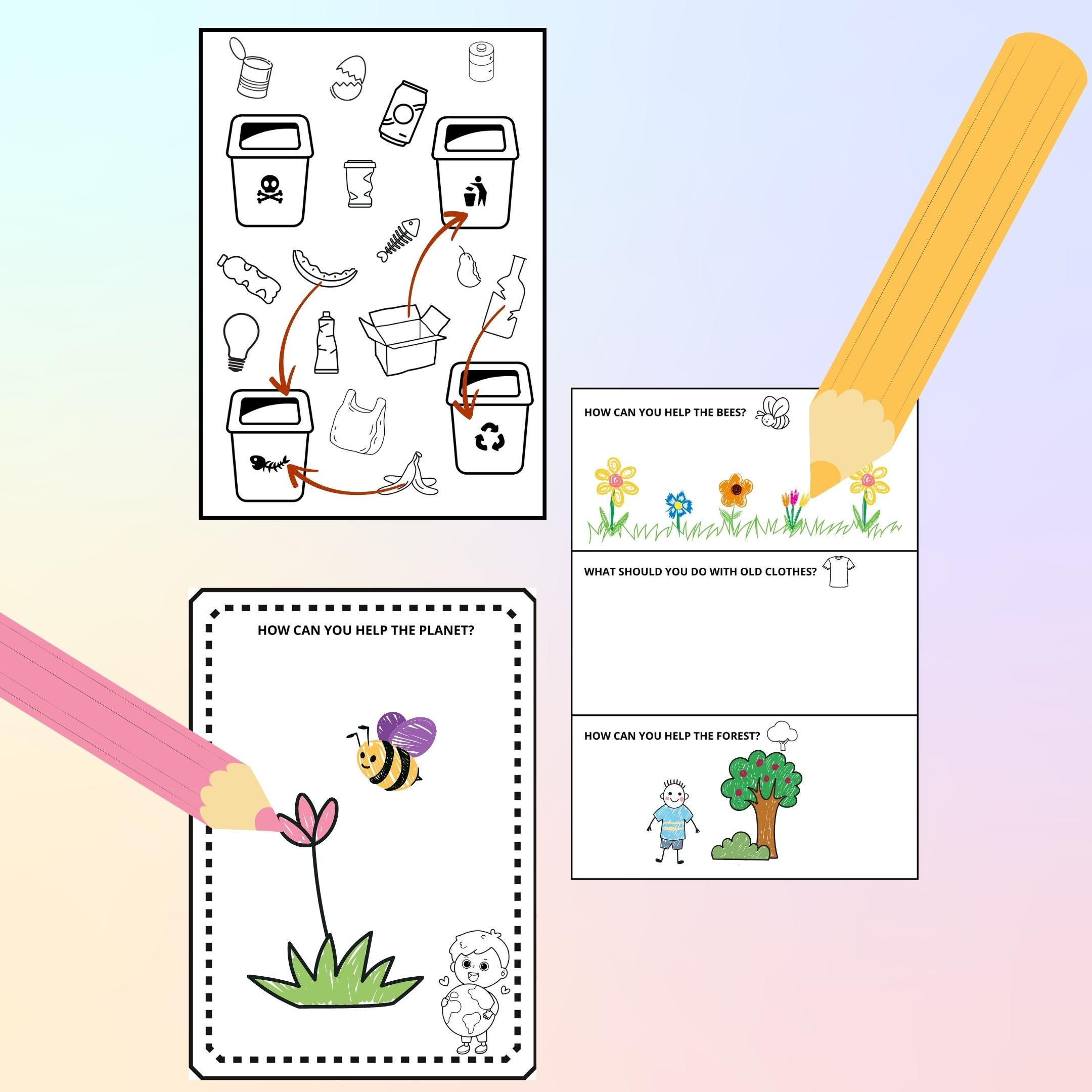 Eco-friendly Waste Sorting Activity Pack for Kids, Recycling ...