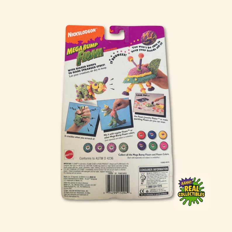Sealed 1990s Nickelodeon Mega Bump Floam – Vintage Toy – Original ...