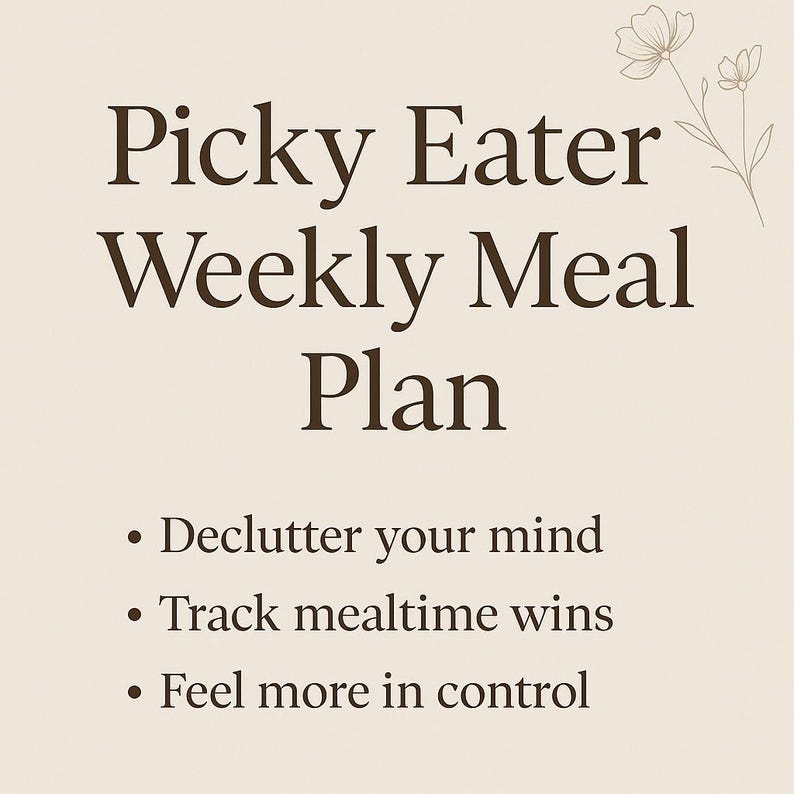 Picky Eater Weekly Meal Plan | Printable Kids Food Tracker | Simple One ...