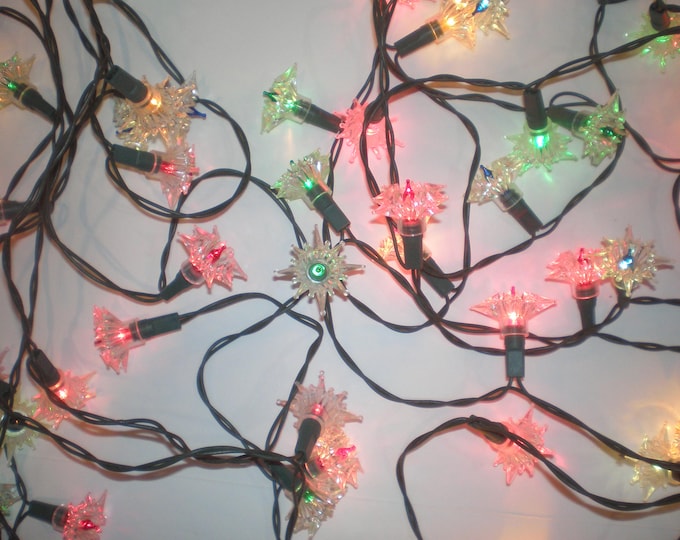Vintage Atomic Starburst Clear Plastic Christmas String Light ...