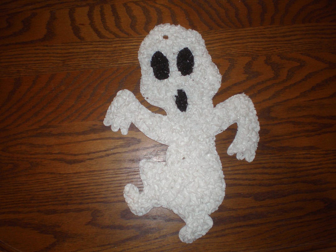 Vintage 1980's Melted Plastic Halloween Wall Decor Sneaking GHOST ...