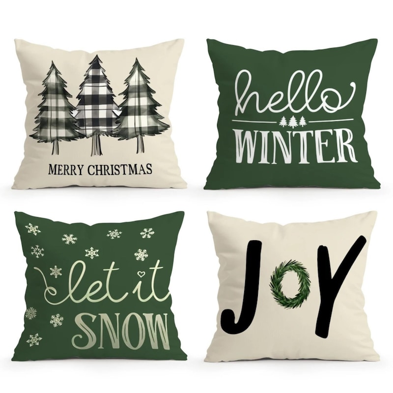 Christmas Cushion Covers Set of 4 - Etsy UK