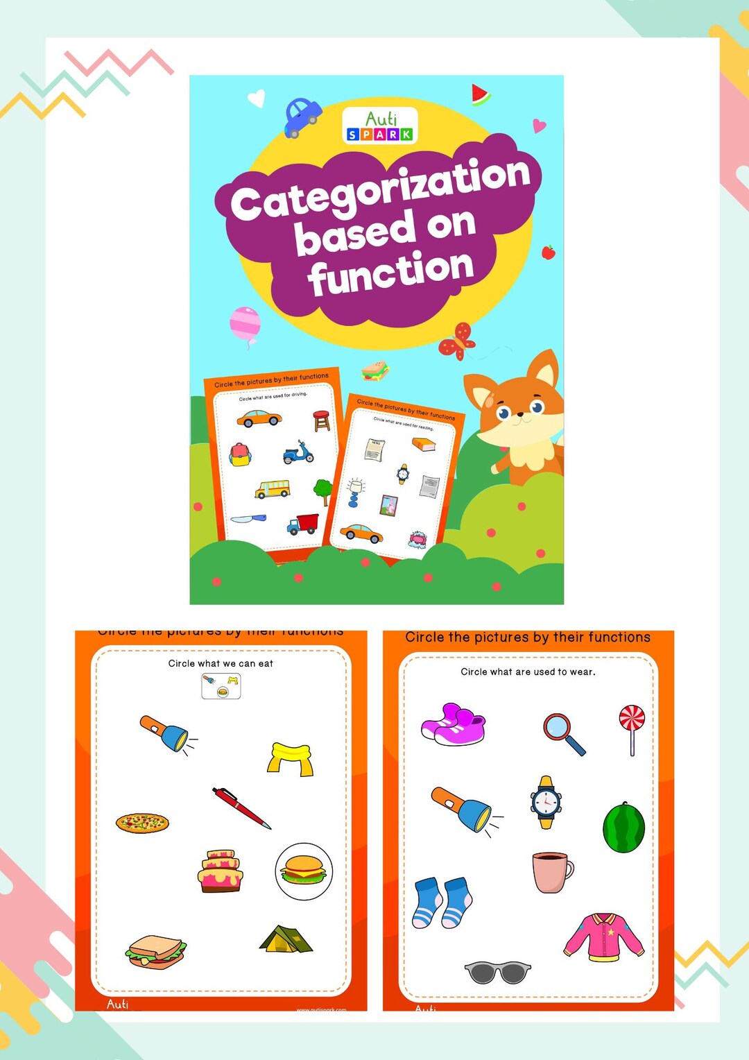Worksheet for Kids - Categorization Based on Function - Etsy