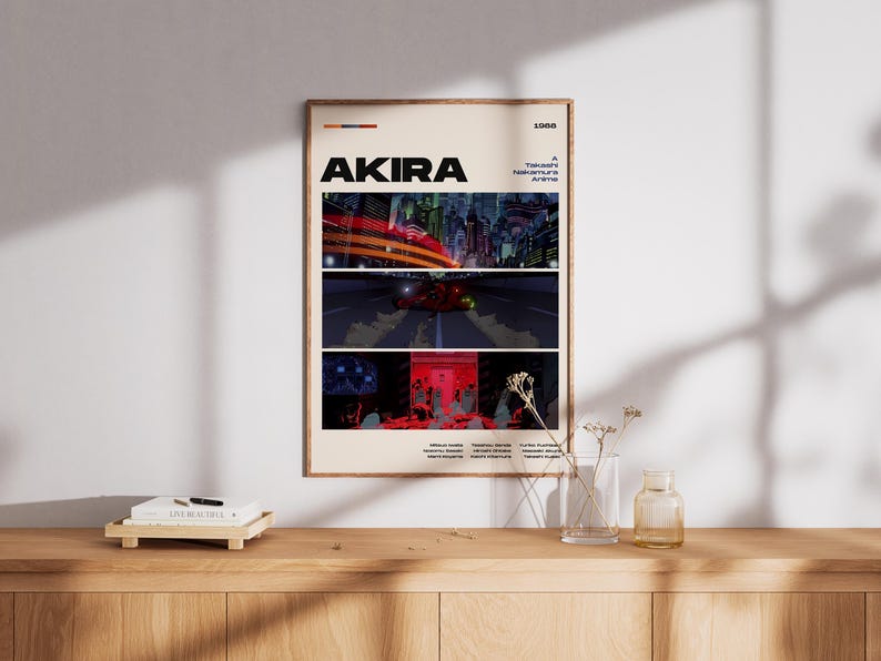 Akira Poster, Midcentury Modern, Retro Tv Show Poster, Minimal Movie ...
