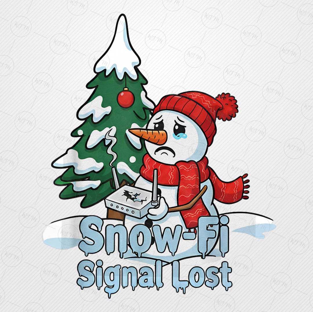 Funny Snowman Snow-fi Signal Lost PNG Design | Sarcastic Christmas Pun ...