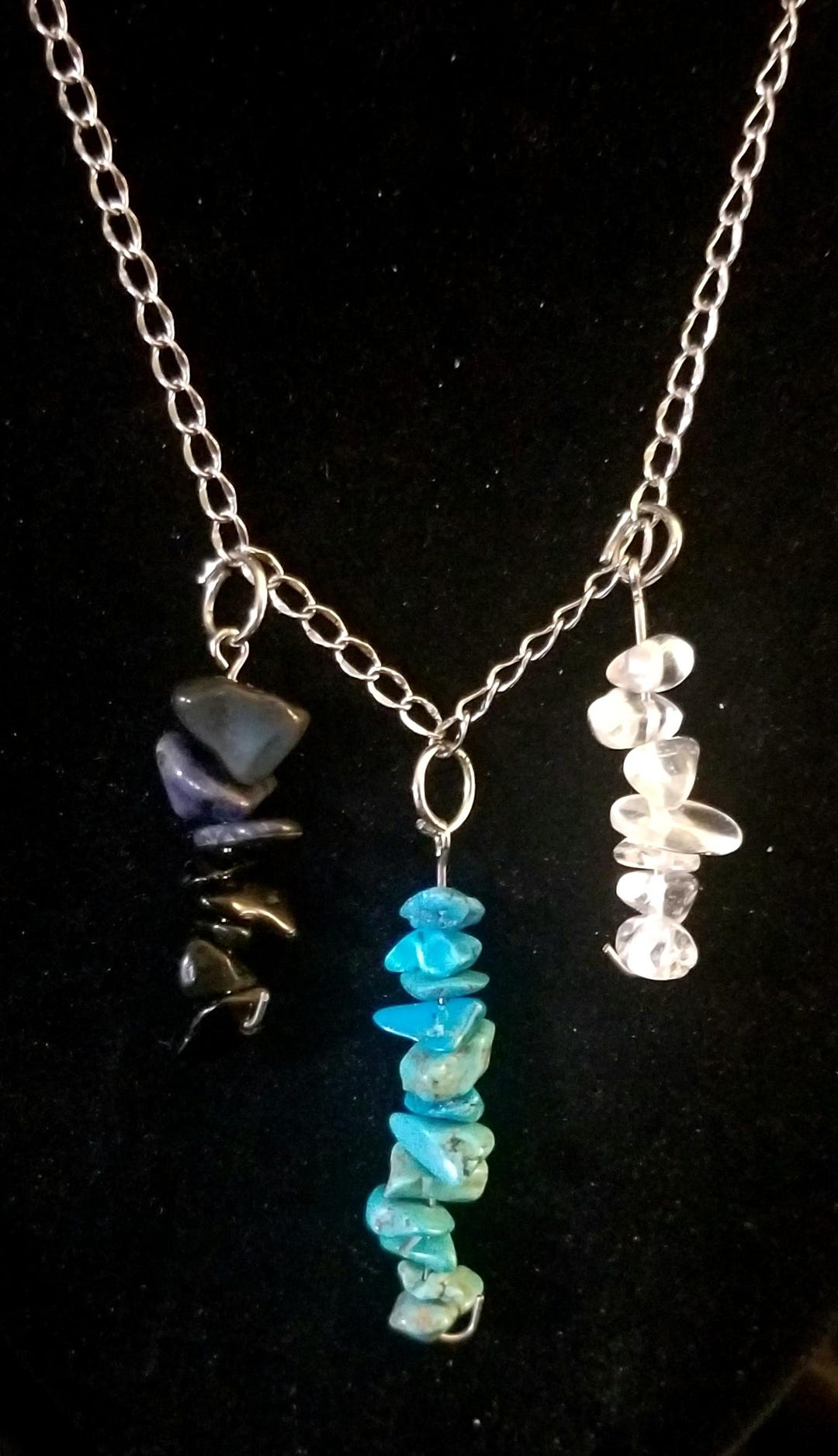 Jasper, Turquoise, and Quartz on Chain - Etsy