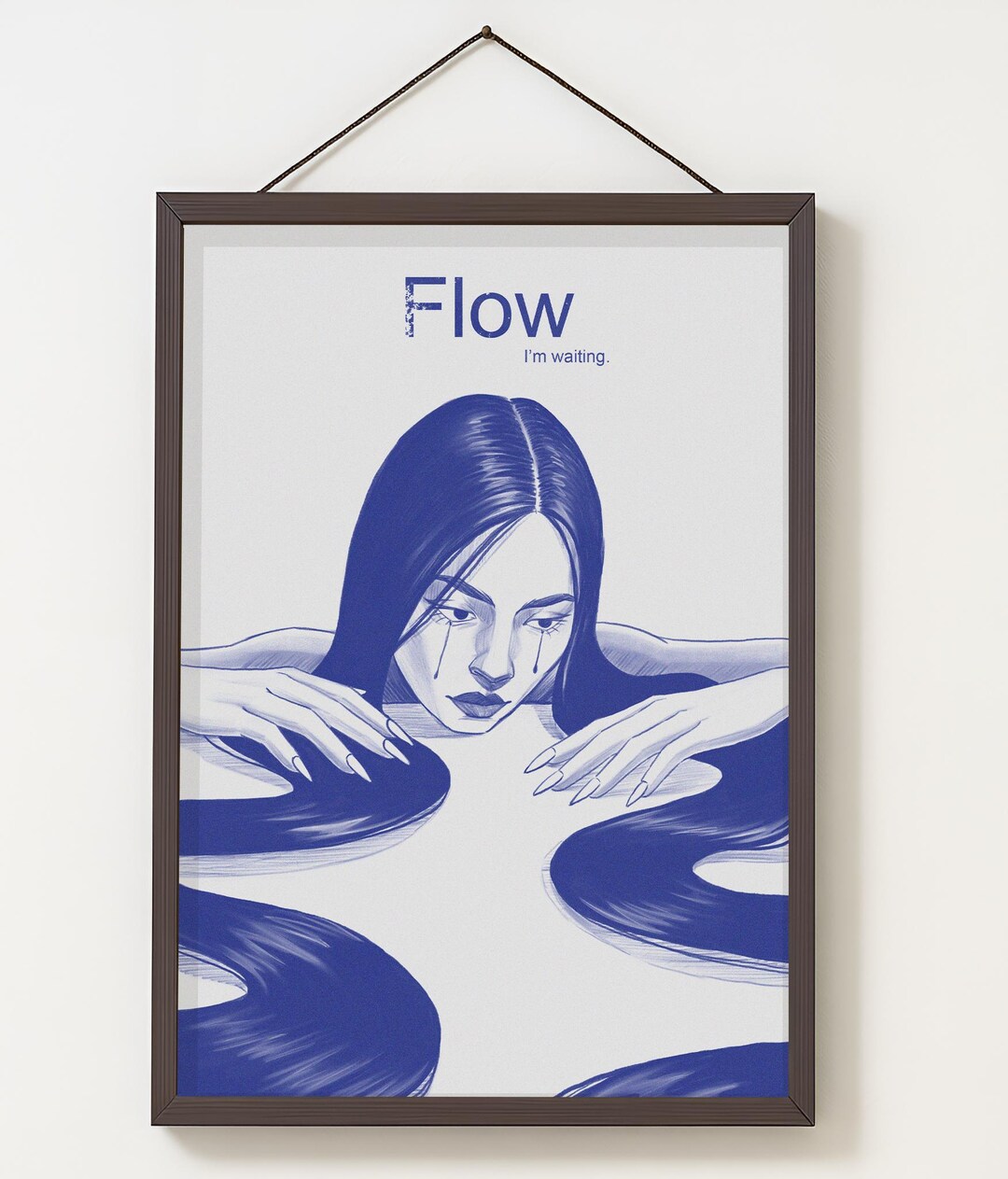 Flow – Surreal Art Print | Emotional Blue Poster (unframed) - Etsy