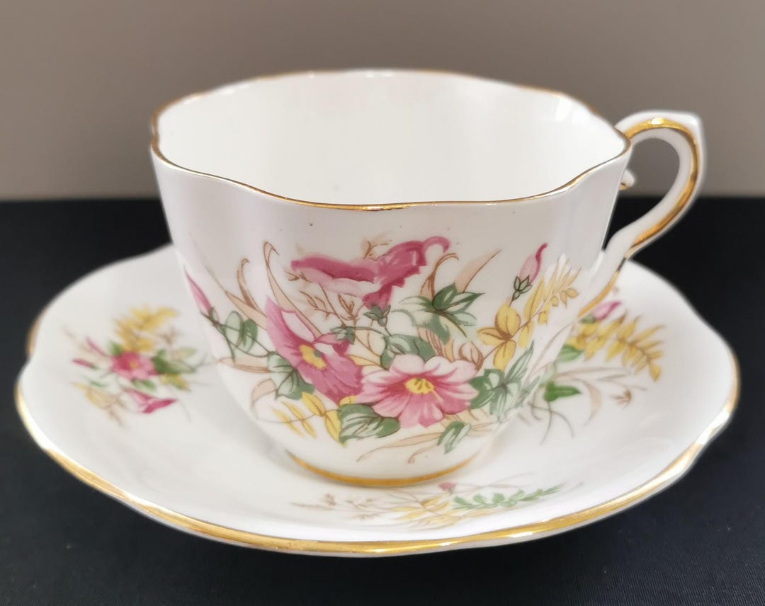 Vintage Clare Bone China Made in England Tea Cup and Saucer - Etsy