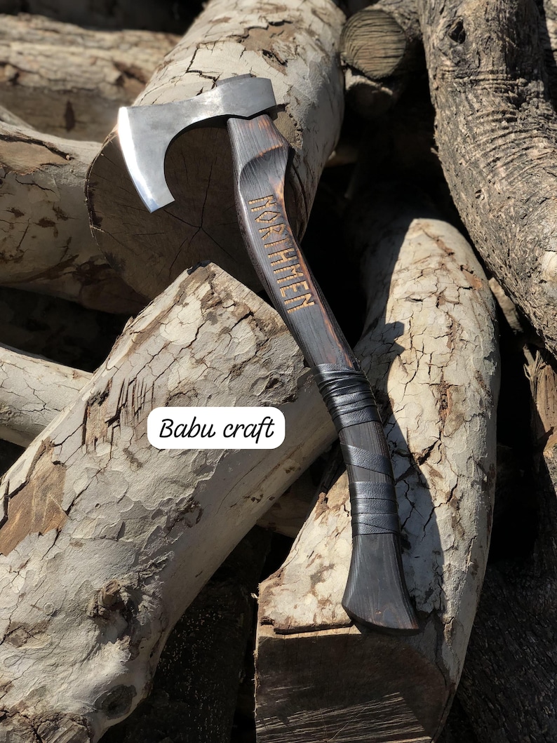 Hand-forged Viking Battle Axe: Custom Engraved Norse Camping Axe - Etsy