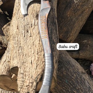 Hand-forged Viking Battle Axe: Custom Engraved Norse Camping Axe - Etsy