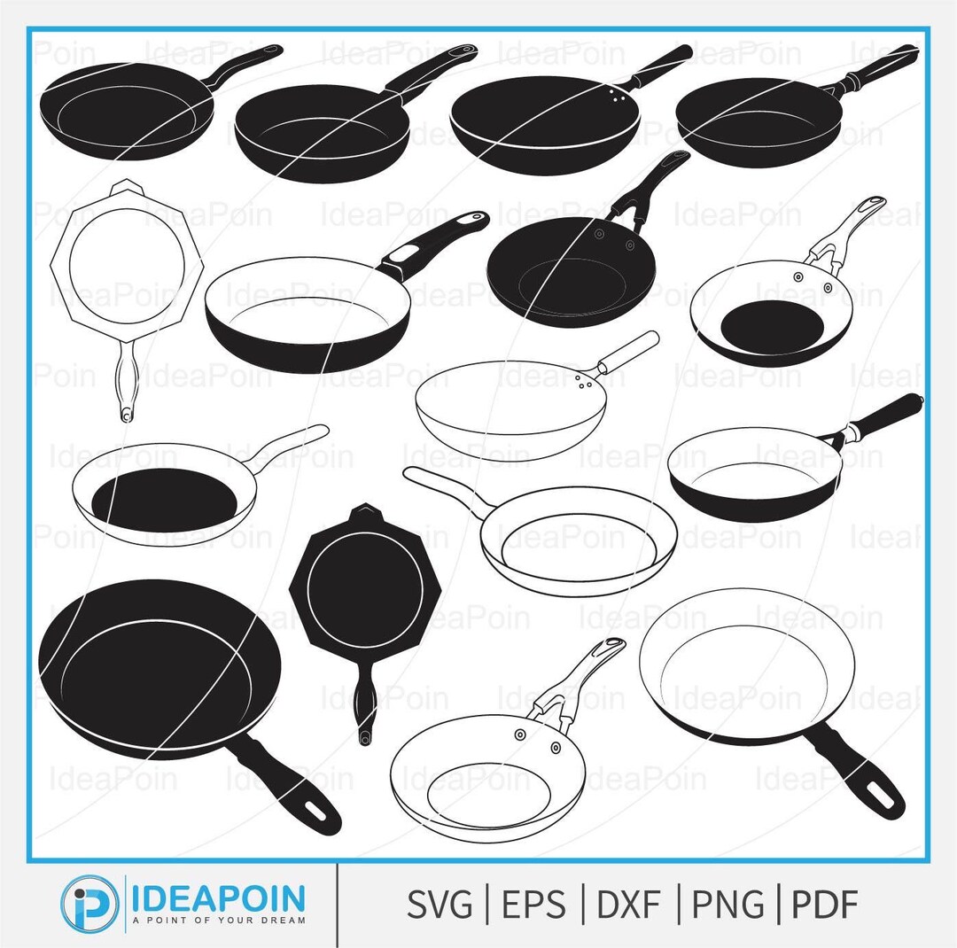 Frying Pan Silhouette, Pray Pan Svg, Frying Pan Svg, Cooking Pan Svg ...