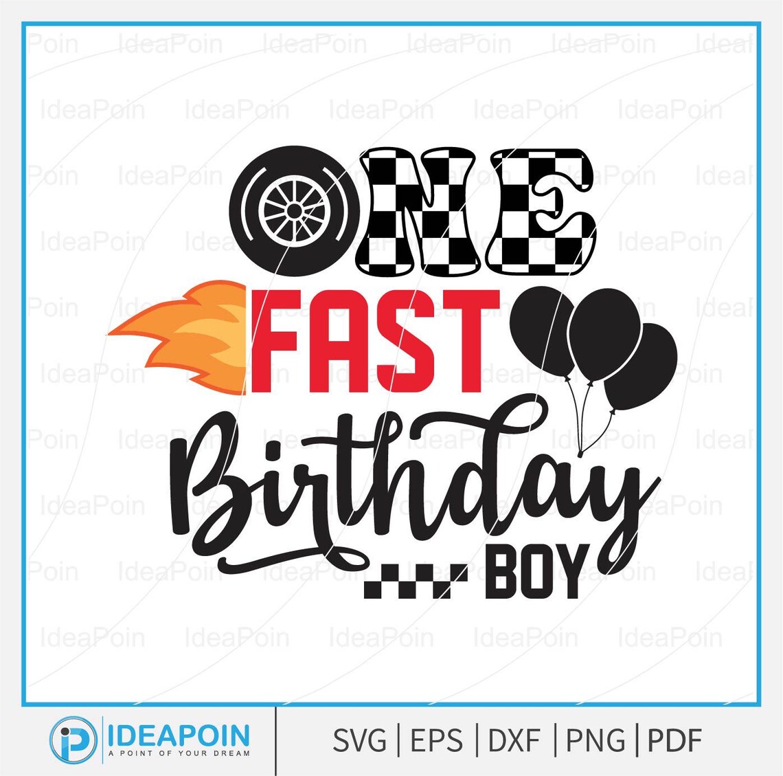 One Fast Birthday Boy Svg, Race Birthday PNG, 1st Race Car Birthday ...