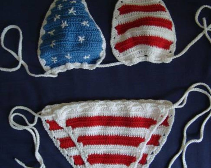 Crochet Pattern American Flag Bikini - PDF Pattern 0001 - Etsy