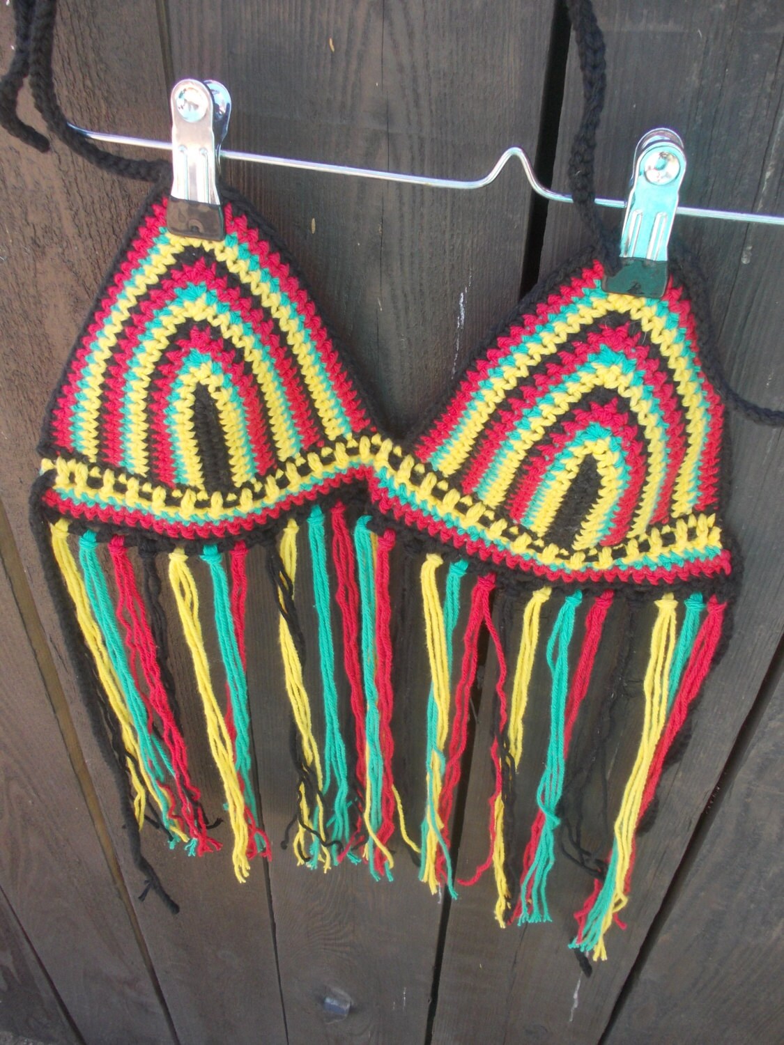Crochet Rasta Halter Top Rasta Top Hippie Top Fringe Top - Etsy