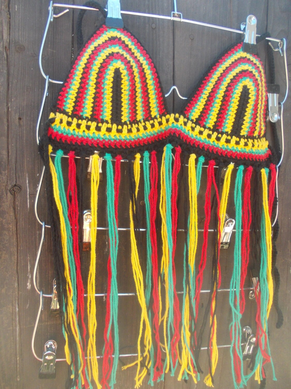 Crochet Rasta Halter Top Rasta Top Hippie Top Fringe Top - Etsy