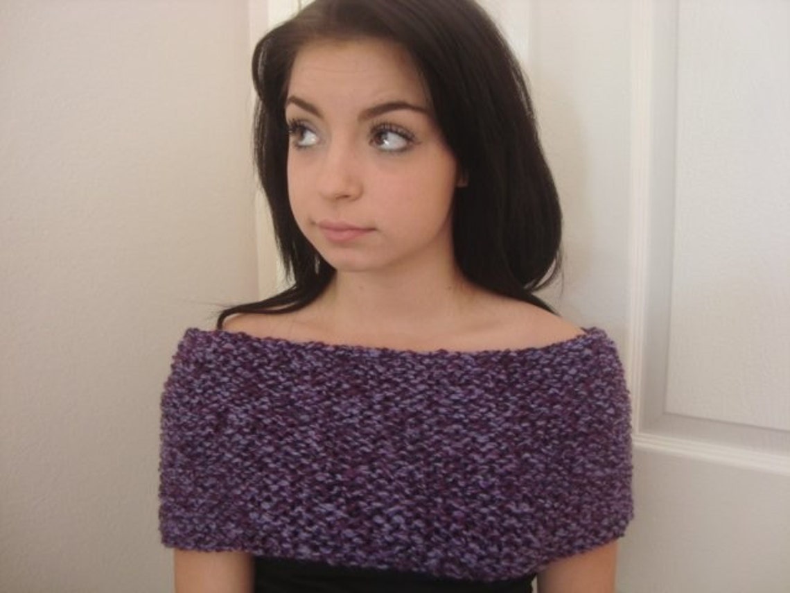 Hand Knitted Purple Neck Warmer Infinity Eternity Circle Scarf - Etsy