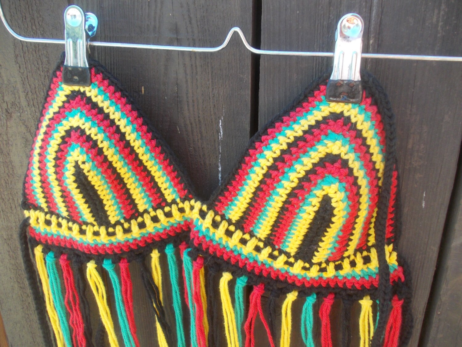 Crochet Rasta Halter Top Rasta Top Hippie Top Fringe Top - Etsy
