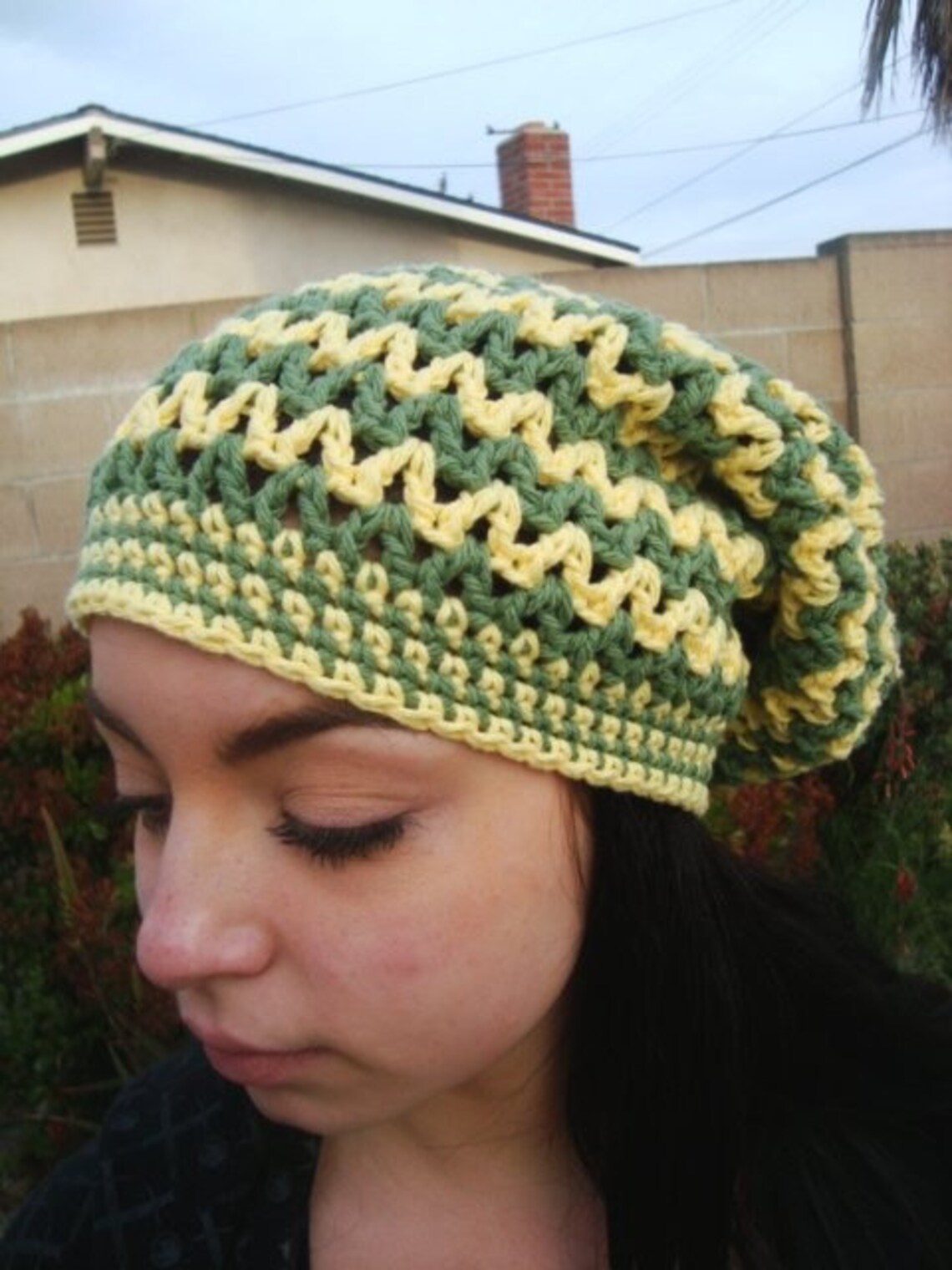 Crochet Mesh Hat - Open Weave Hat - Cotton Hat - Crochet Tam - Slouchy ...