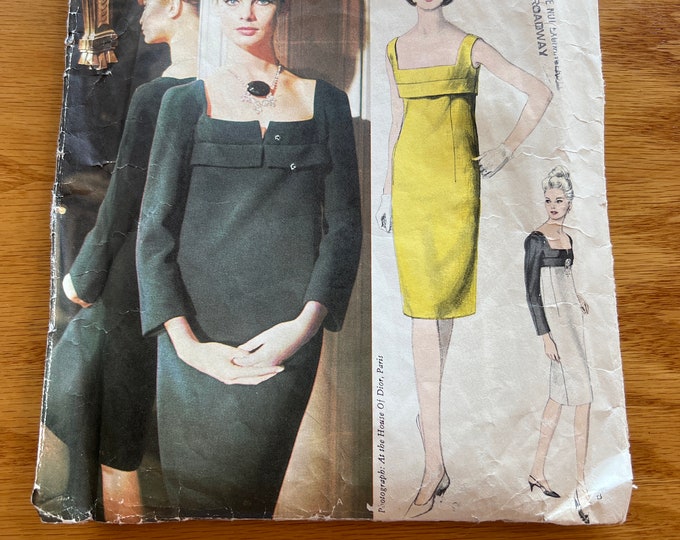 RARE 1964 Vogue Paris Sewing Pattern 1311 Christian Dior Misses Square ...