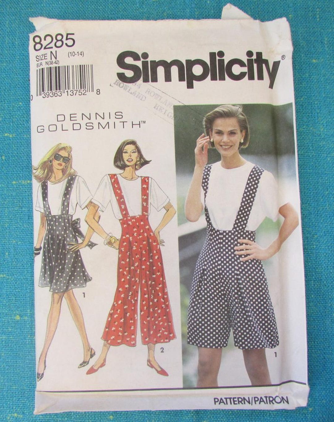 1993 Simplicity Sewing Pattern 8285 Misses Split Skirt Jumper in Two ...