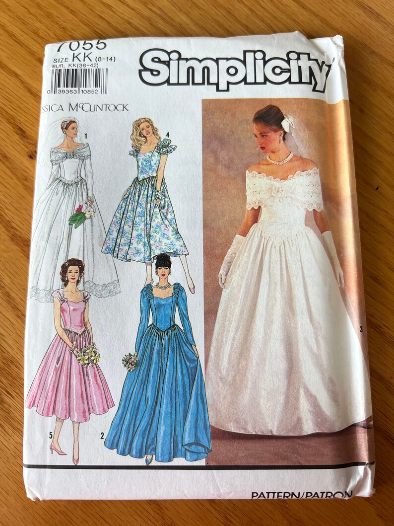 1990 Simplicity Sewing Pattern 7055 Jessica Mcclintock Wedding - Etsy