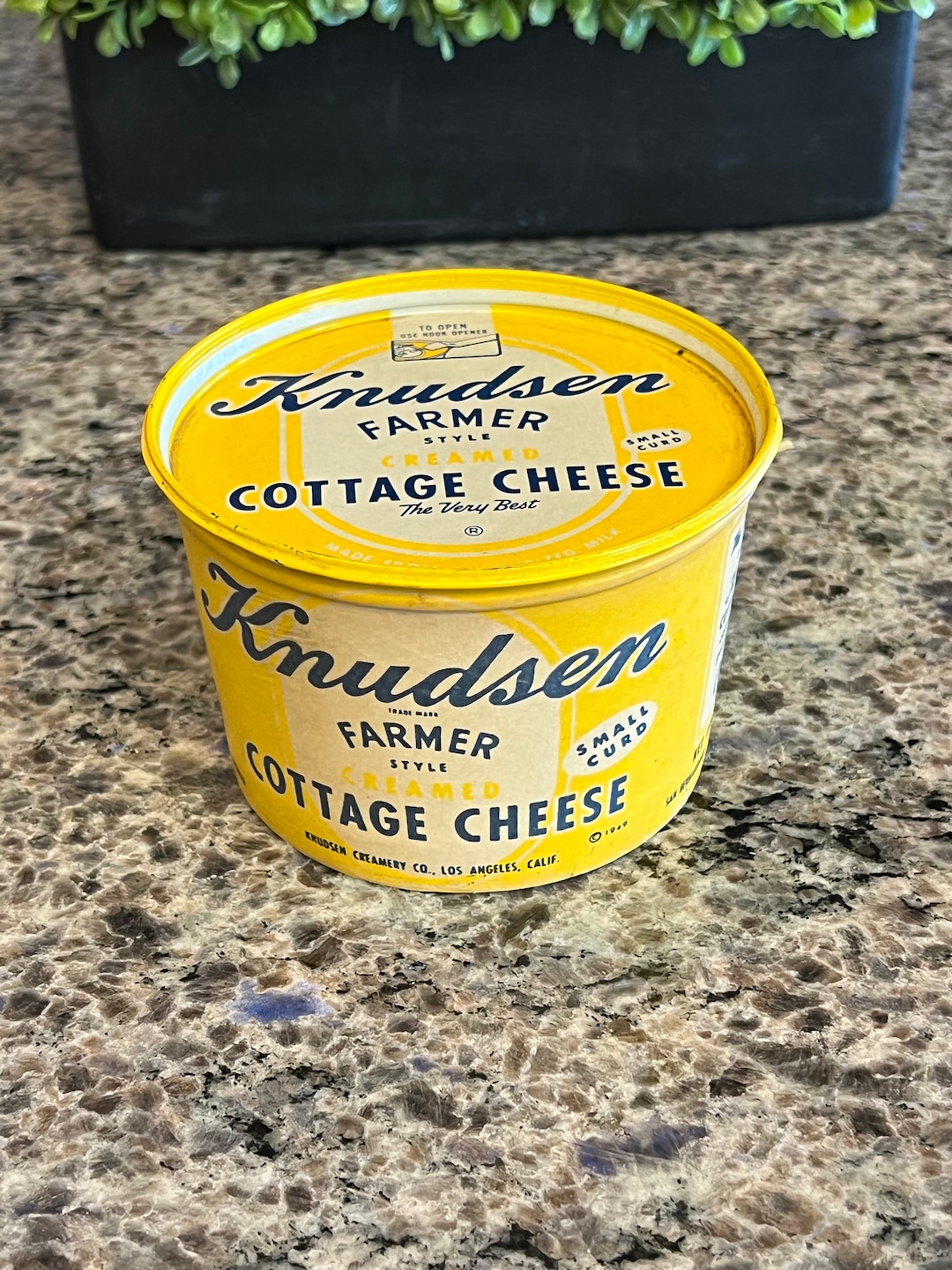 Knudsen Cottage Cheese 1 Pint PAPER Tub With Metal Lid RARE 1949-food ...