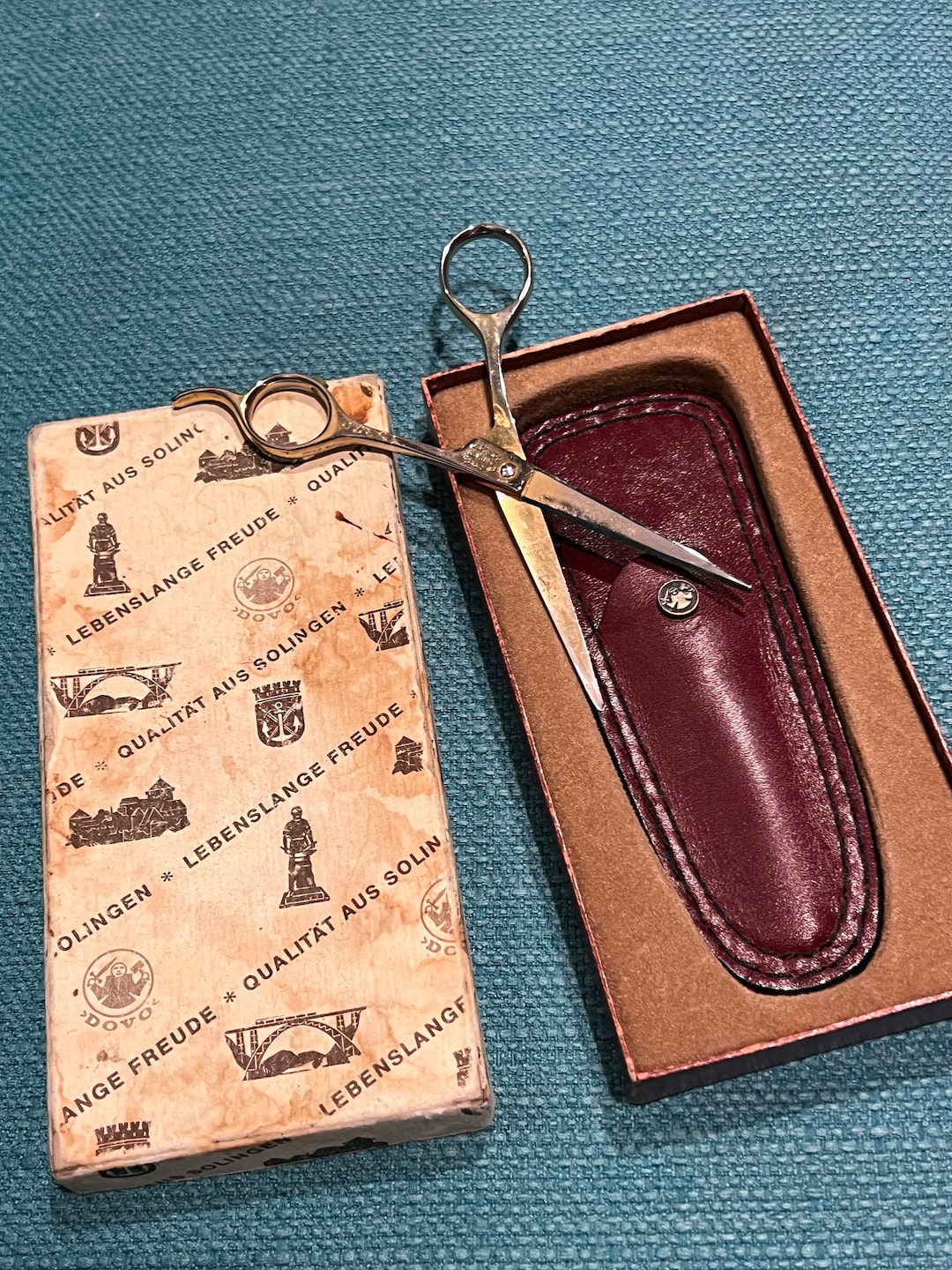 RARE Dovo Keen Cut Gold Barber Scissors No 203 With Leather Sheath in ...