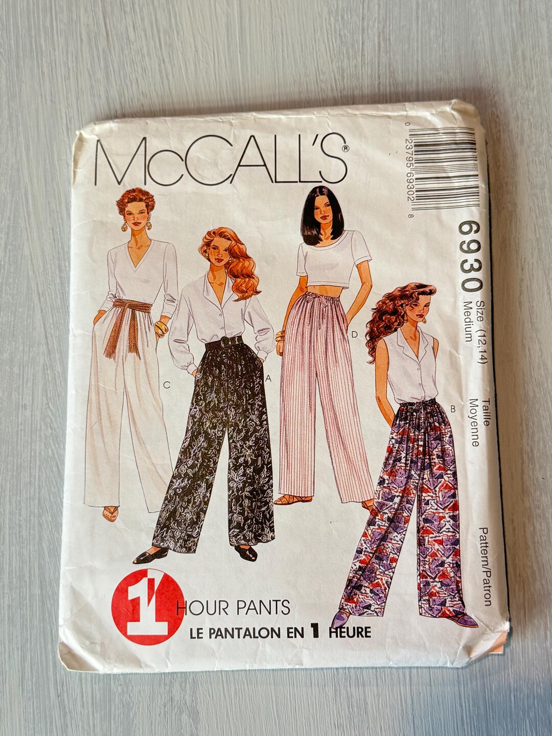 1994 Mccalls Sewing Pattern 6930 Wide Leg Drawstring Pants Lounge Pants ...