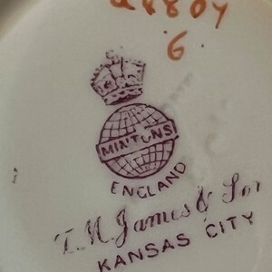 Antique Minton Rose by Minton Set of 4 Flat Cups and Saucers Sold Thru ...