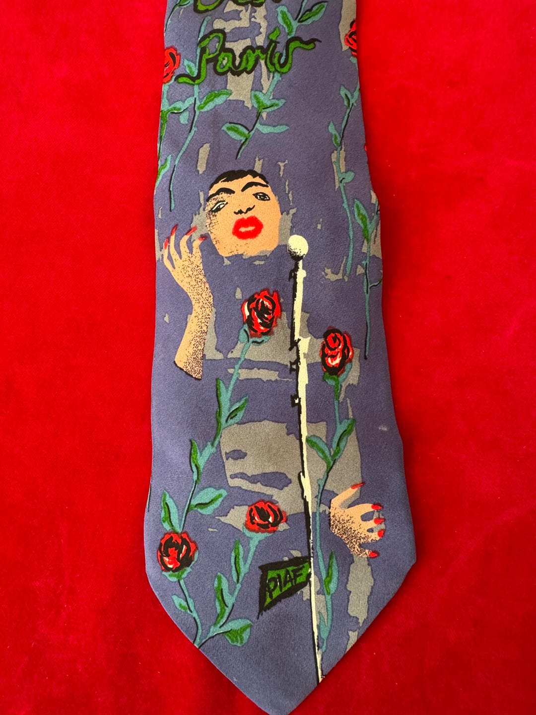RARE "la Vie En Rose" EDITH PIAF Singer With Roses and Eiffel Tower ...