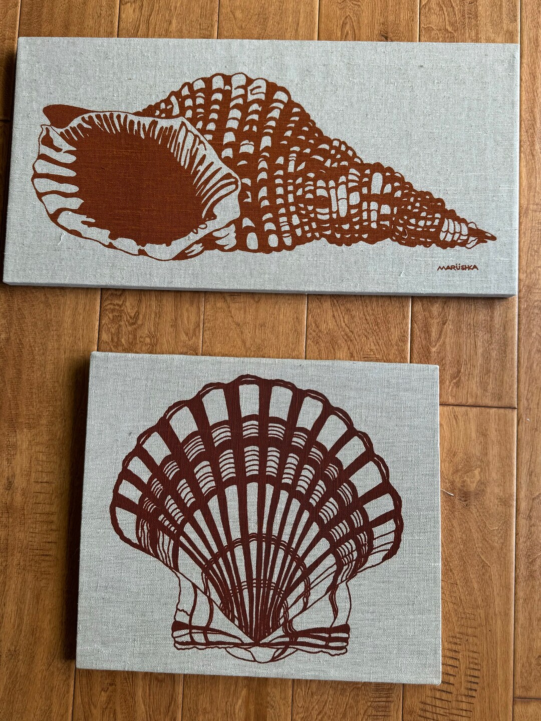 U CHOOSE~ 1970'S Marushka LARGE Shell Screenprint Canvas Wall Art ...