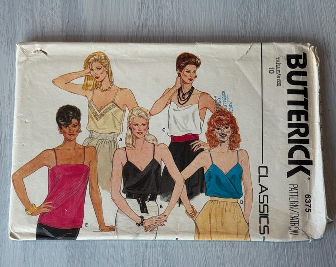 1980’s Butterick Sewing Pattern 6375 Misses Camisole 5 Styles Evening ...