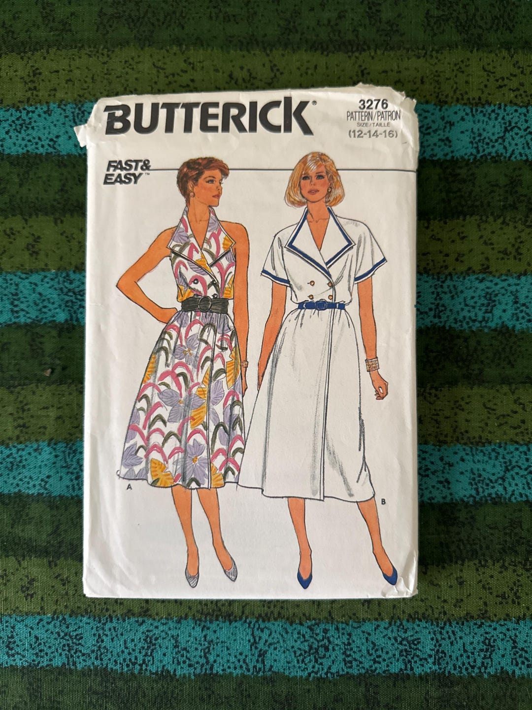 1985 Butterick Sewing Pattern 3276 Misses Double Breasted Halter Dress ...