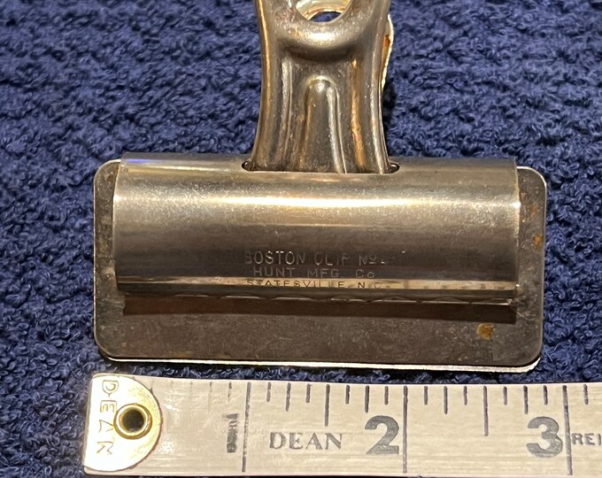 Vintage Boston Metal Paper Clip No 4 3" Wide Hunt Mfg Statesville ...