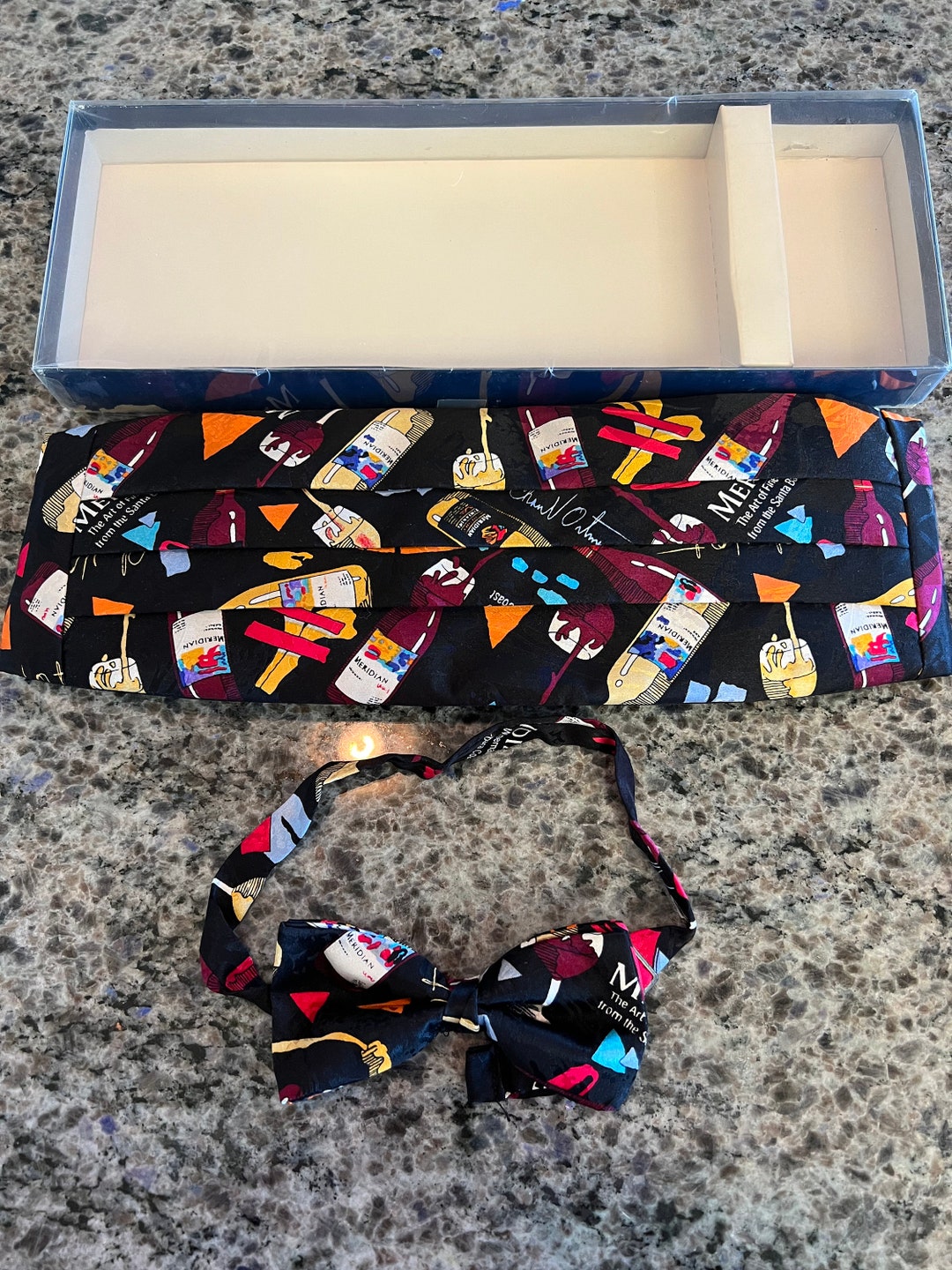 NIB Meridian Winery Santa Barbara Silk Cummerbund and Bowtie Winery ...