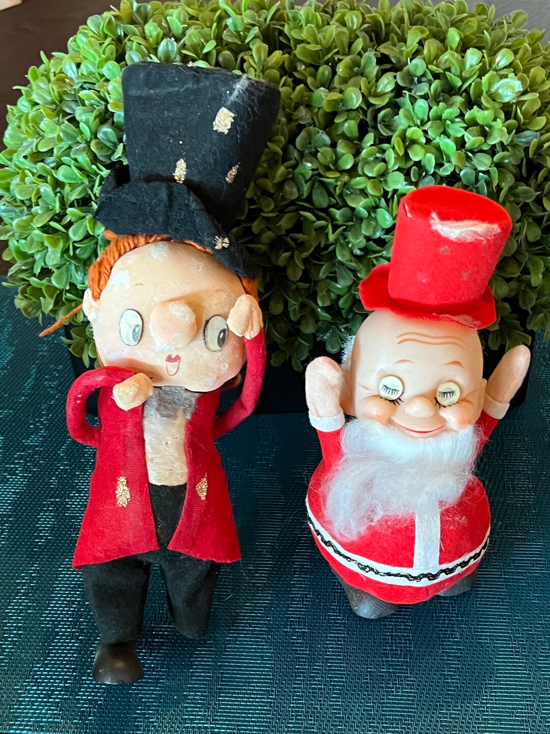 Vintage 1960s' Felt Lenticular Eyes Christmas Caroler Figurine or Roly ...