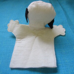 Vintage Snoopy Peanuts White and Black Hand Puppet, Handmade Snoopy ...