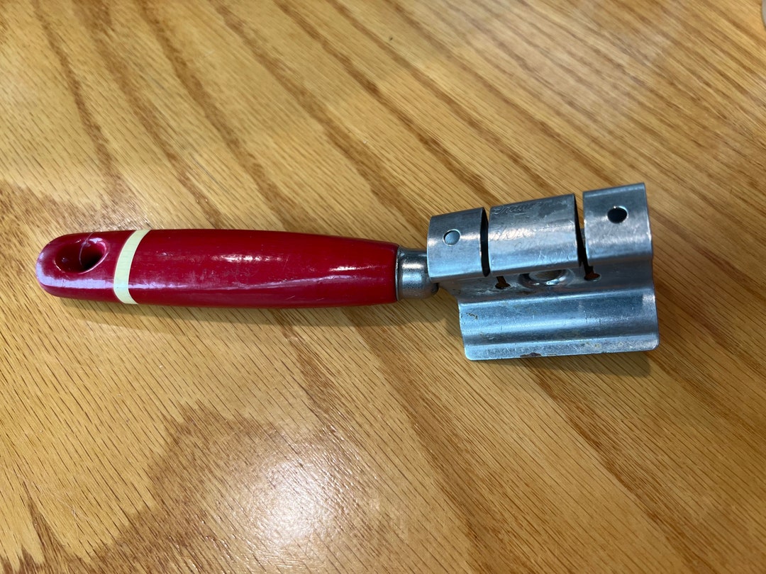 Antique/vintage Knife Sharpener With Red Wood Painted Handle - Etsy