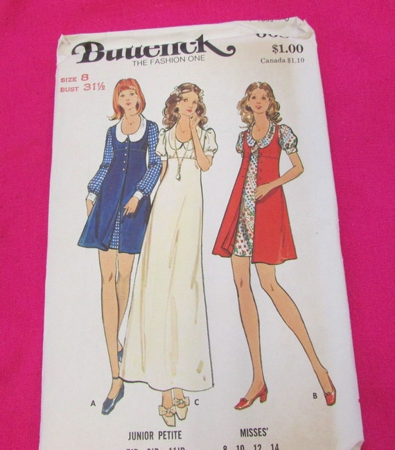 RARE 1970s Butterick Sewing Pattern 6683 Misses Dress in 2 - Etsy