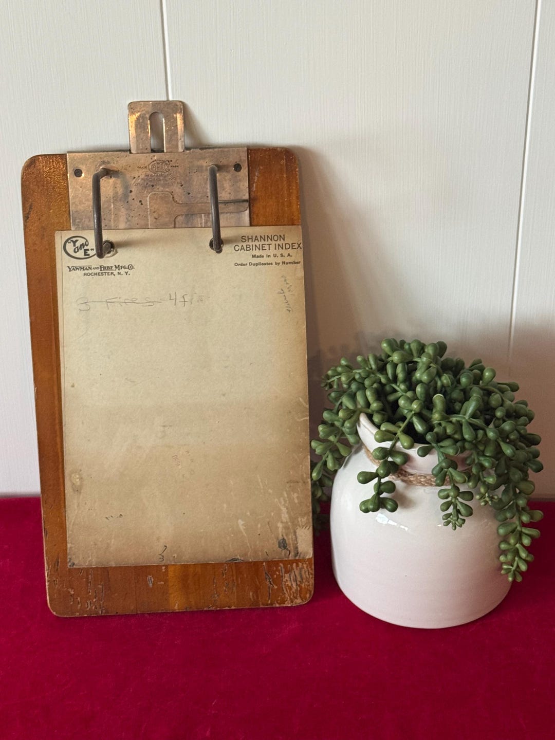 Antique 1920's Striped Wood Arch File Clipboard by AFCO With Yawman and ...