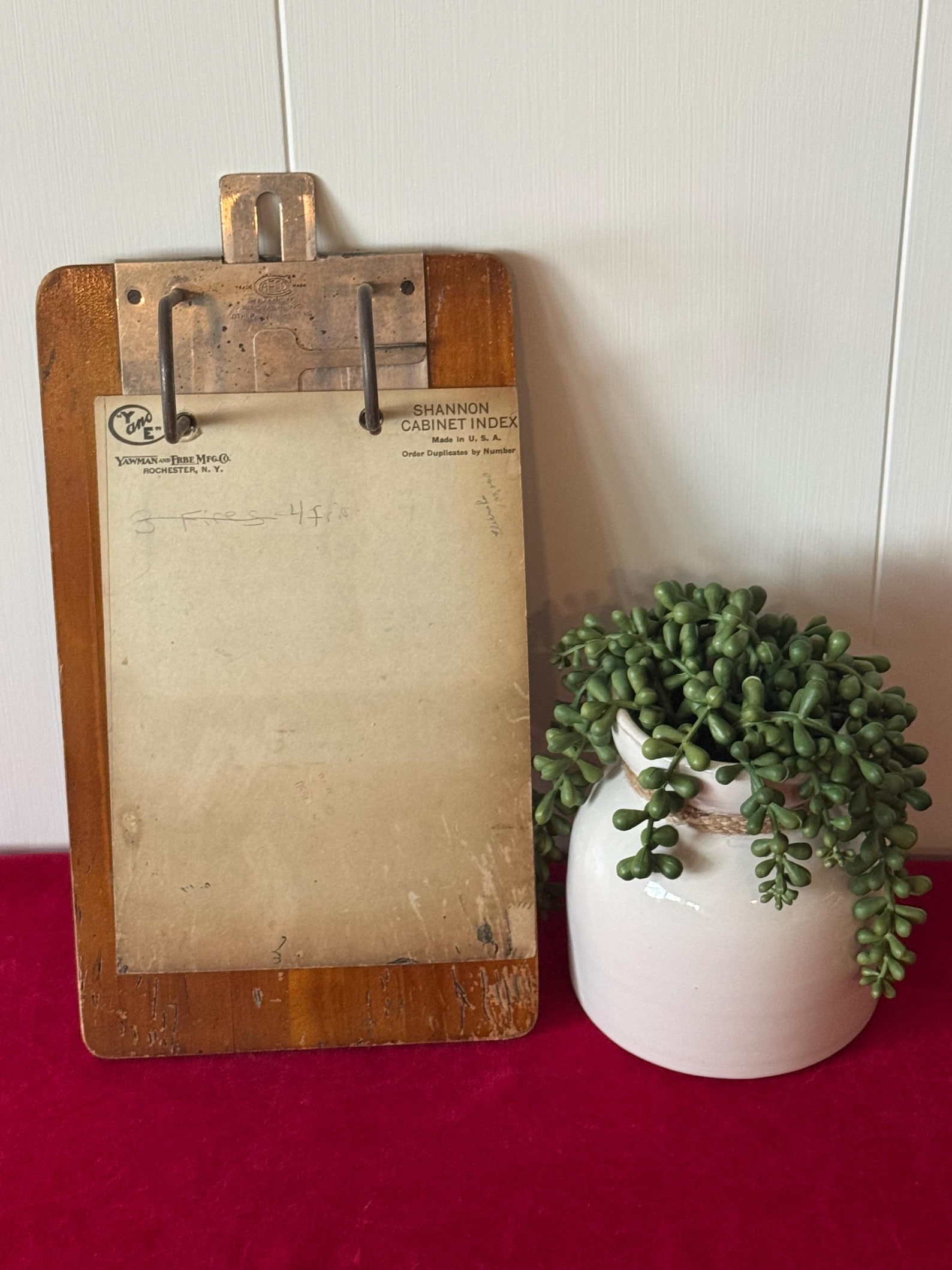 Antique 1920's Striped Wood Arch File Clipboard by AFCO With Yawman and ...