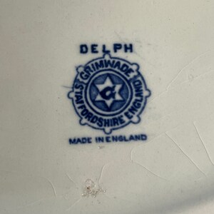 RARE Antique Grimwades DELPH Blue Windmills Aesthetic Movement Covered ...