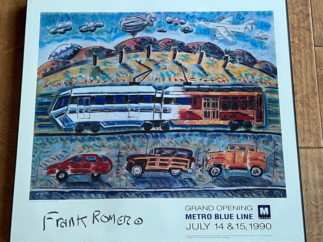 1990 Frank Romero Metro Blue Line Los Angeles Framed Poster - Los ...