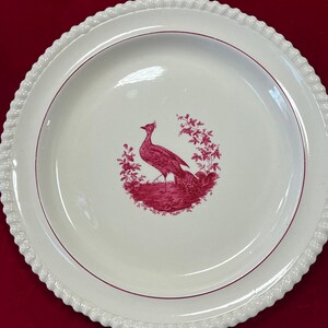 Antique Copeland Spode Red pink Pheasant Round Chop Plate Platter 12 1/ ...