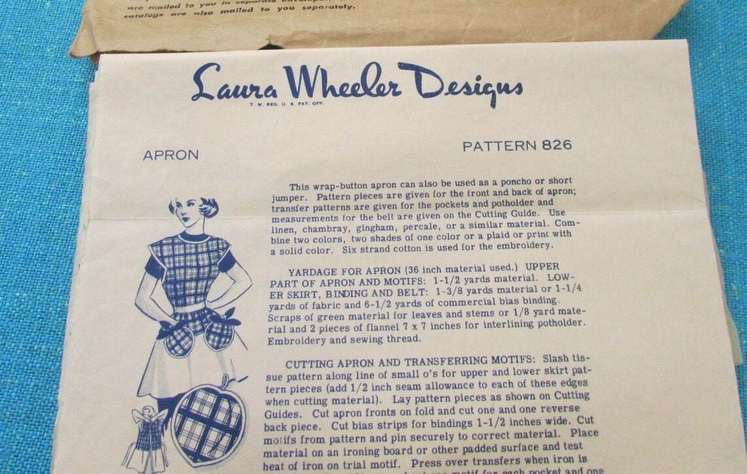 RARE 1940'S Mail Order Laura Wheeler Designs Sewing Pattern 826 Wrap ...