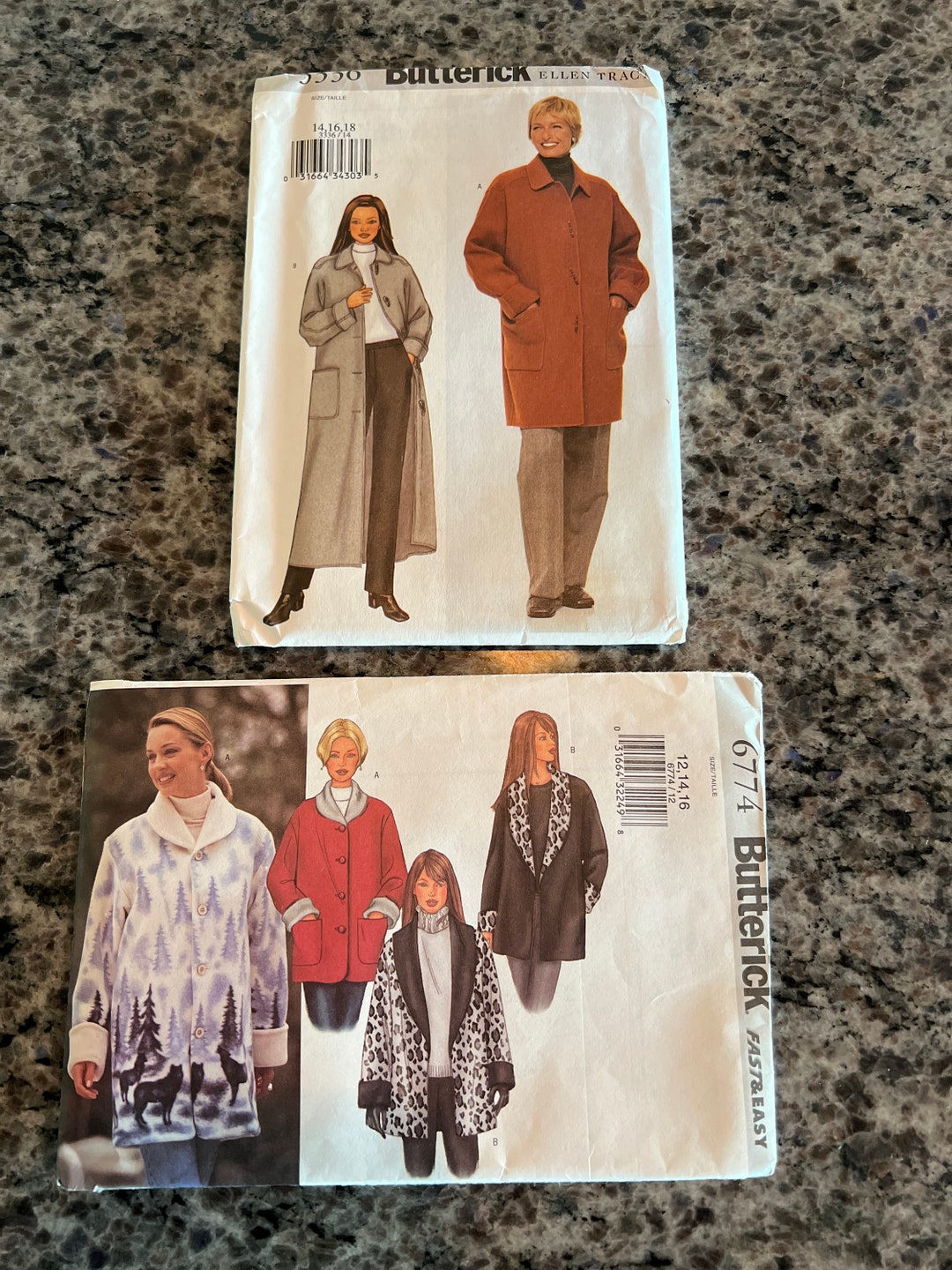 U CHOOSE- 2001 Butterick Sewing Pattern 6774 OR 3336 Winter Coat ...
