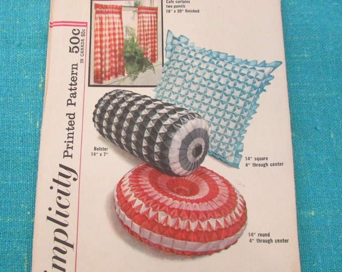 RARE 1962 Simplicity Sewing Pattern 4679 Smocked Gingham Pillow Covers ...