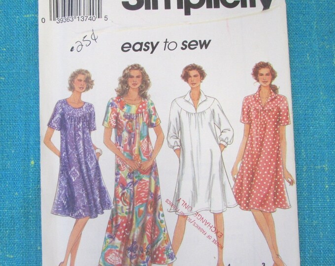 RARE 1993 Simplicity Sewing Pattern 8281 Misses Loose Fitting Dress in ...