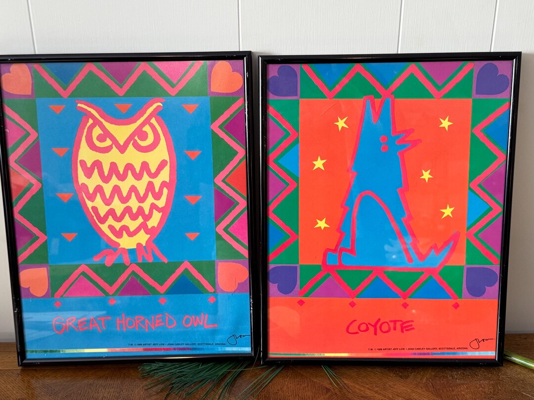 1989 Jeff Low Arizona Artist Framed Prints~ Coyote Chorus Line Print OR ...